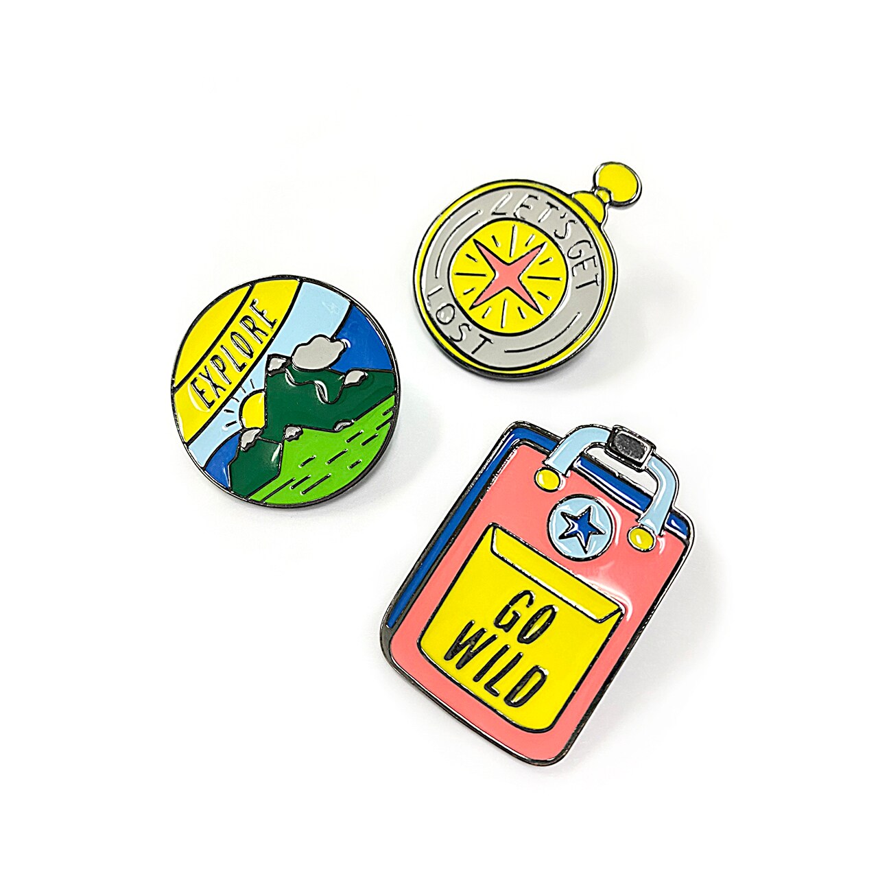 3pcs Set Adventure Pin Badges | Taiwantrade.com