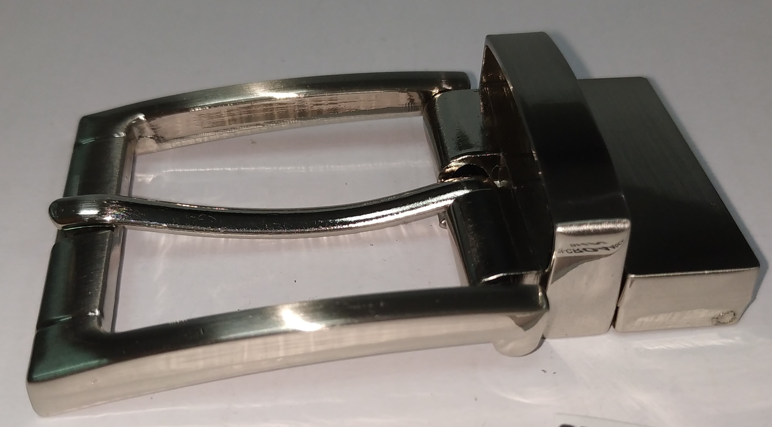 40mm Reversible Pin Belt Buckle (Black Brush Nickel Color) with ring ...