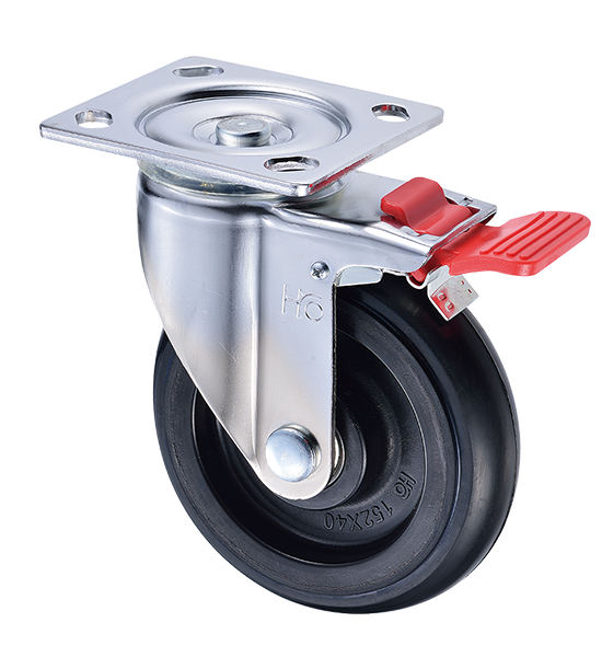 Total Lock Brake Rubber Utility 6 inch Heavy Duty Cart Wheels | Taiwantrade
