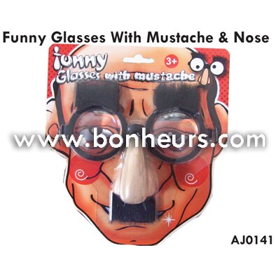 FANNY GLASSES WITH MUSTACHE & NOSE | Taiwantrade