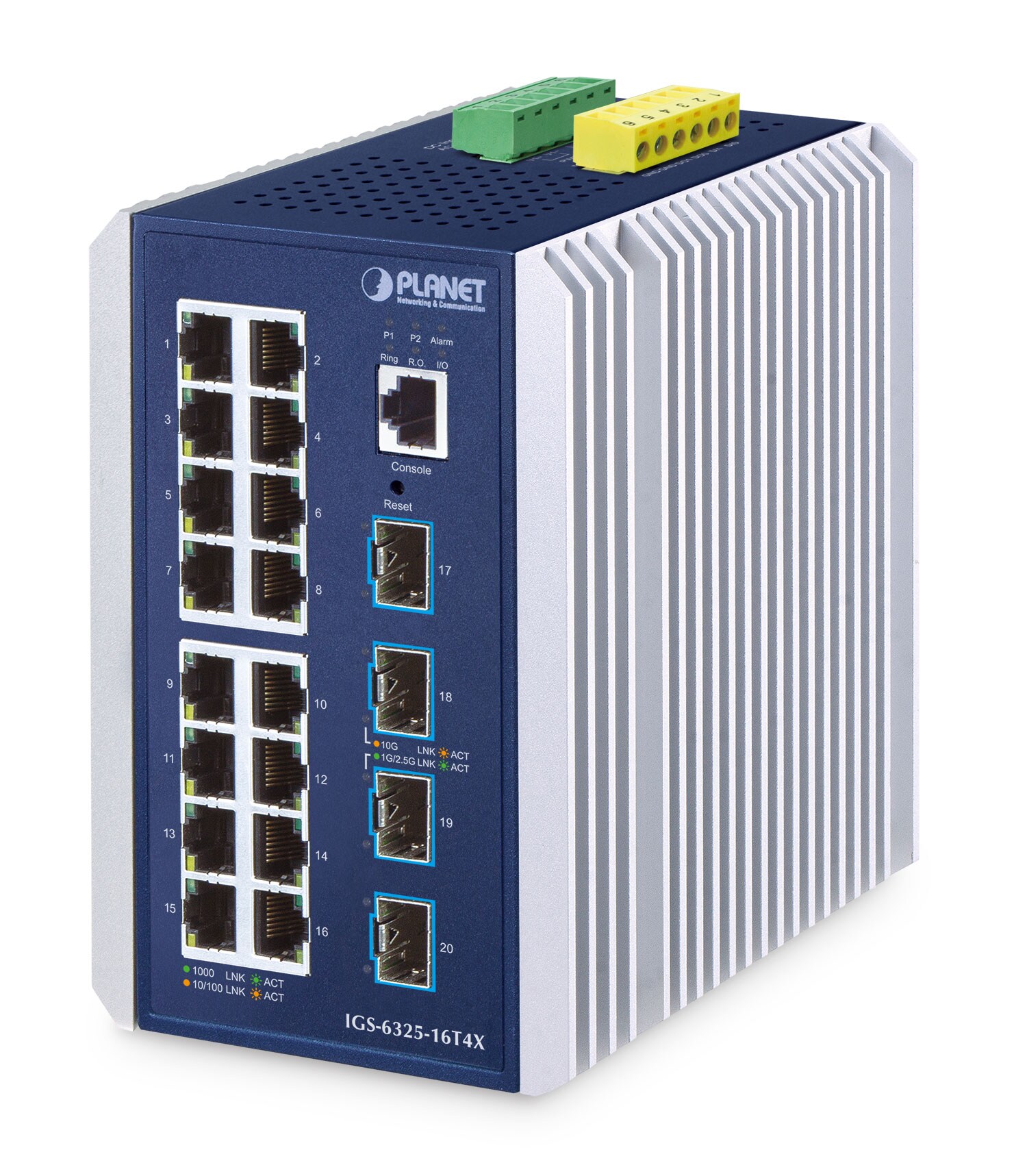 Industrial L3 16-Port 10/100/1000BASE-T + 4-Port 10GBASE-X SFP+ Managed ...