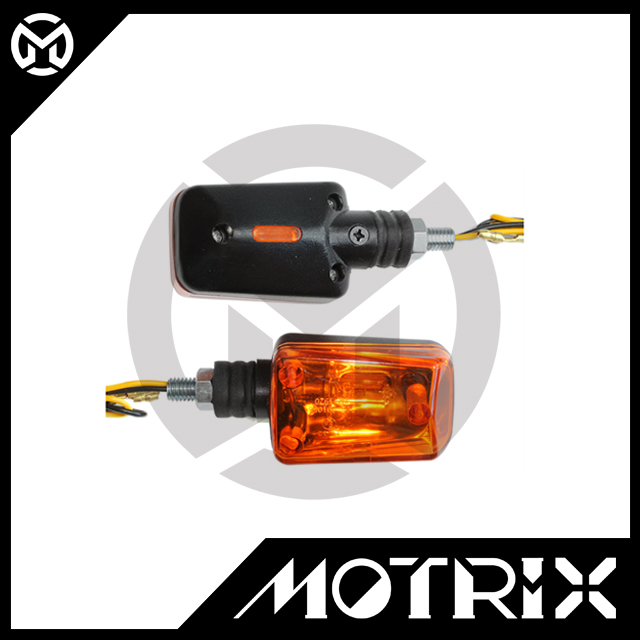 Universal mini stalk indicators amber lens/black base with E-mark ...