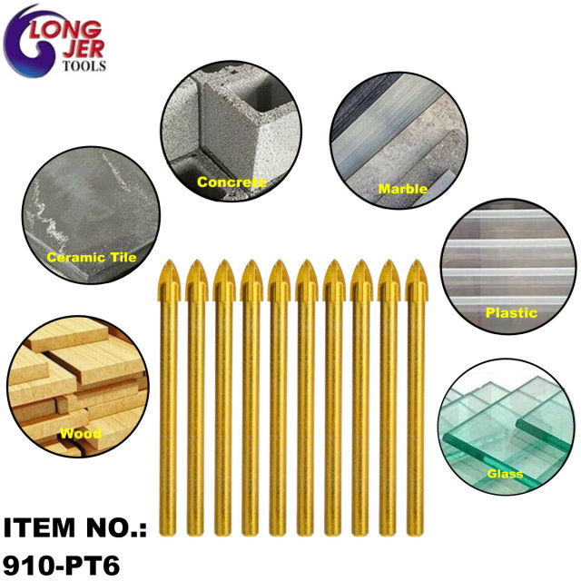 Tungsten Carbide Glass Drill Bit With Titanium Plating