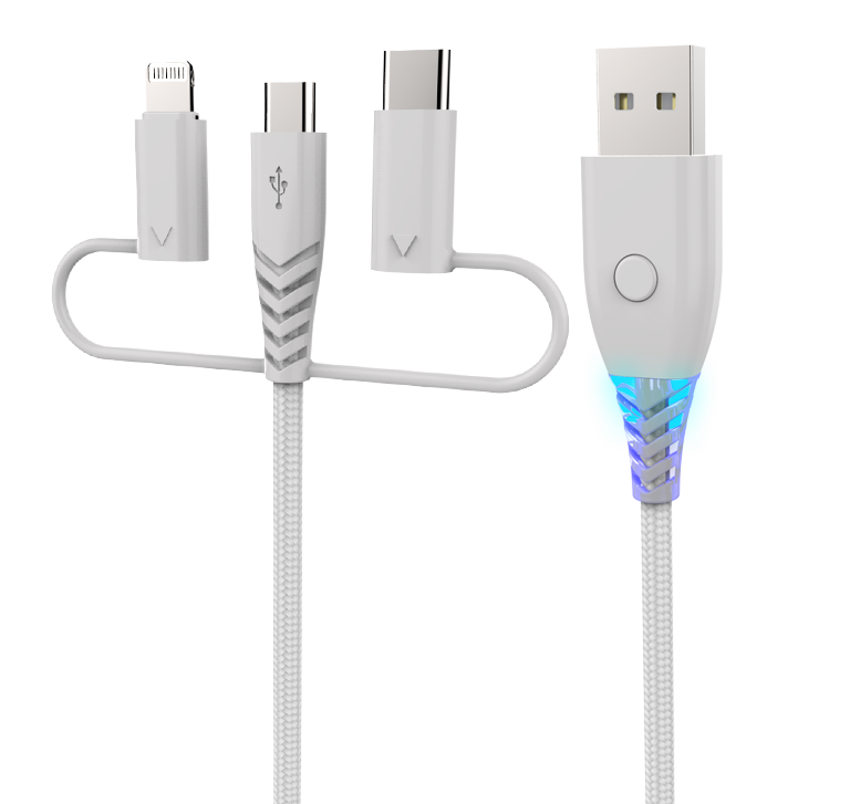 3 Way USB charge cable with buzzer and LED indicator light | Taiwantrade