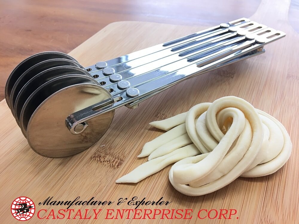 5 Wheels Plain Stainless Steel Adjustable Pastry Dough Cutter Multi ...