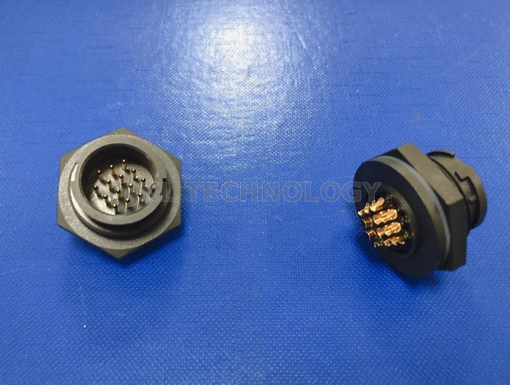 C size 14Pin Male Front Panel Mount Lock Type Connector for soldering ...