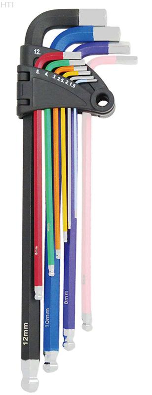 Color-Coded Ball Point Hex Key Set Metric 10 PCS | Taiwantrade.com