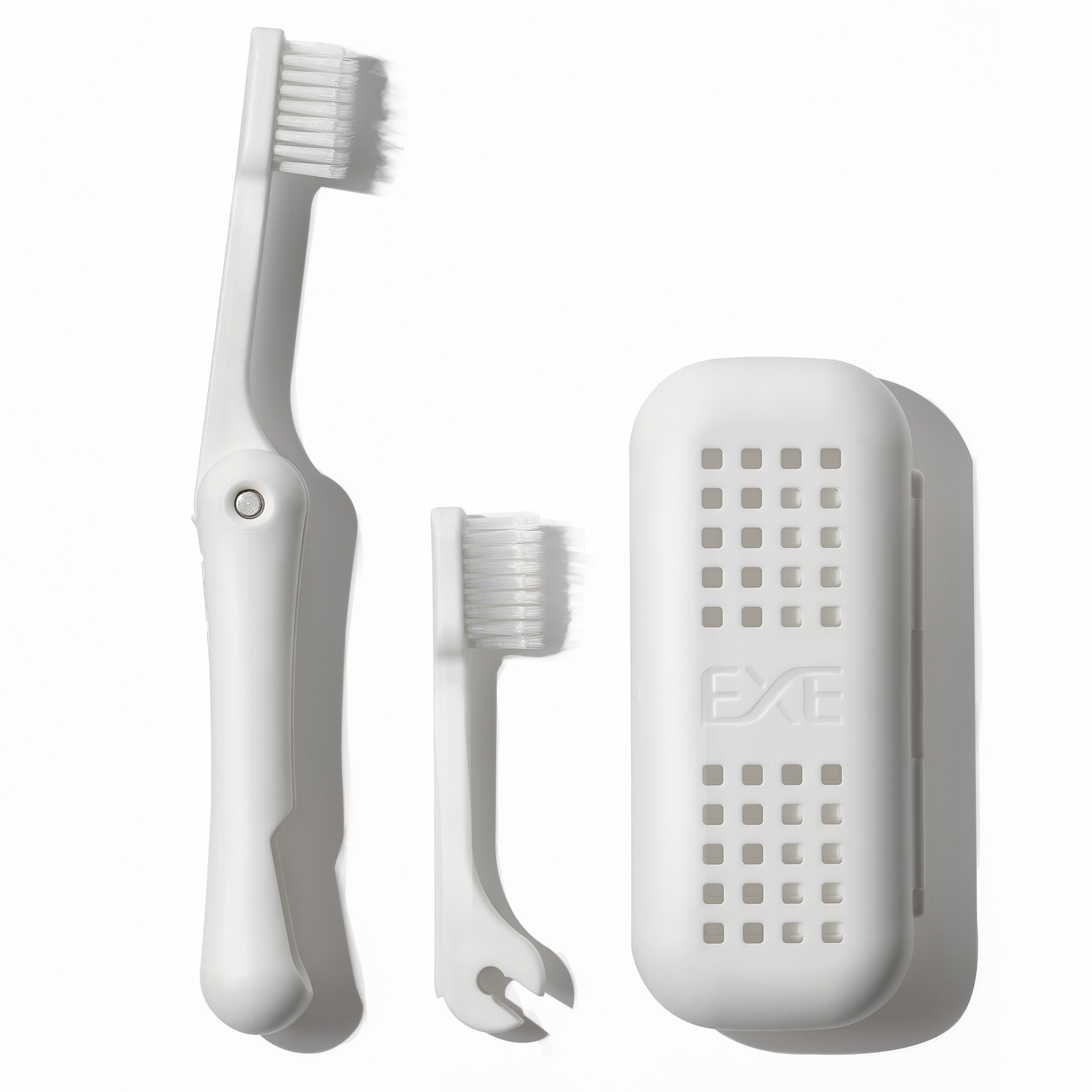 Replaceable Travel Size Foldable Toothbrush Kit Built with Case, Dual ...