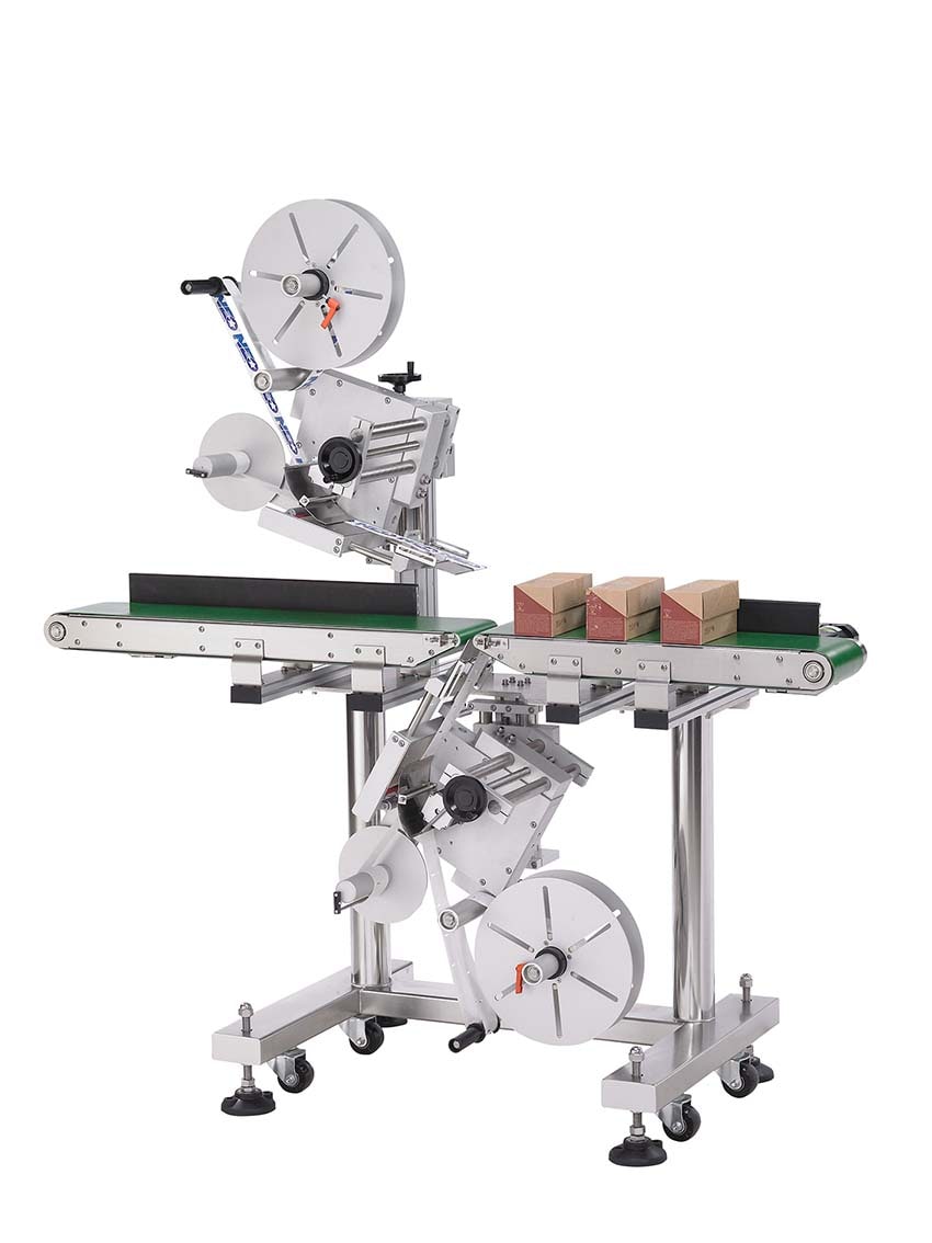 Auto tabletop top and bottom labeling machine for trays | Taiwantrade