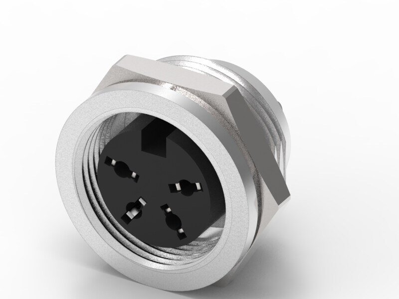 DIN M16(F) 4PIN Rear Lock Solder Type(Lock:M18*0.75) | Taiwantrade