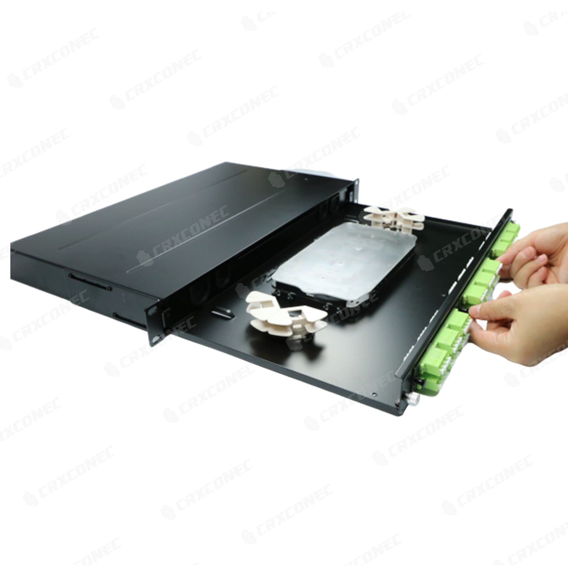 MF Series LGX 1U 3 Slot Fiber Drawer Rack Mount Panel With Support Bar ...