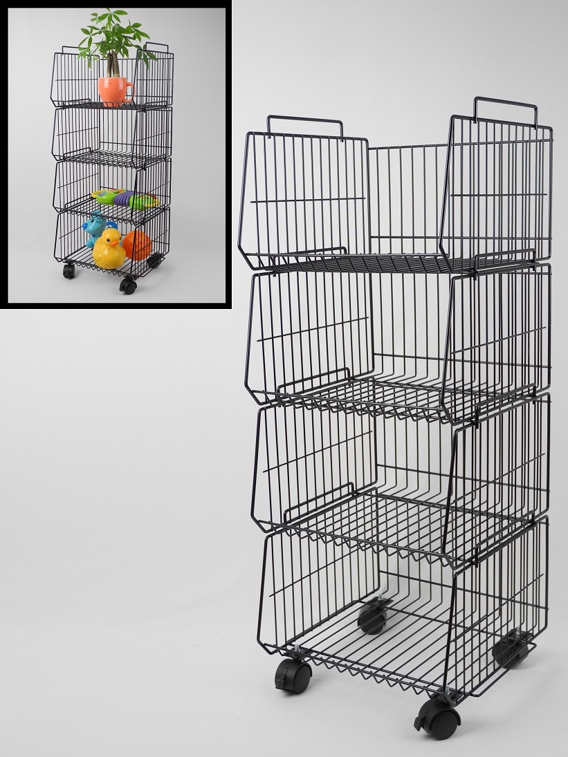 Stacking Baskets with Wheels | Taiwantrade