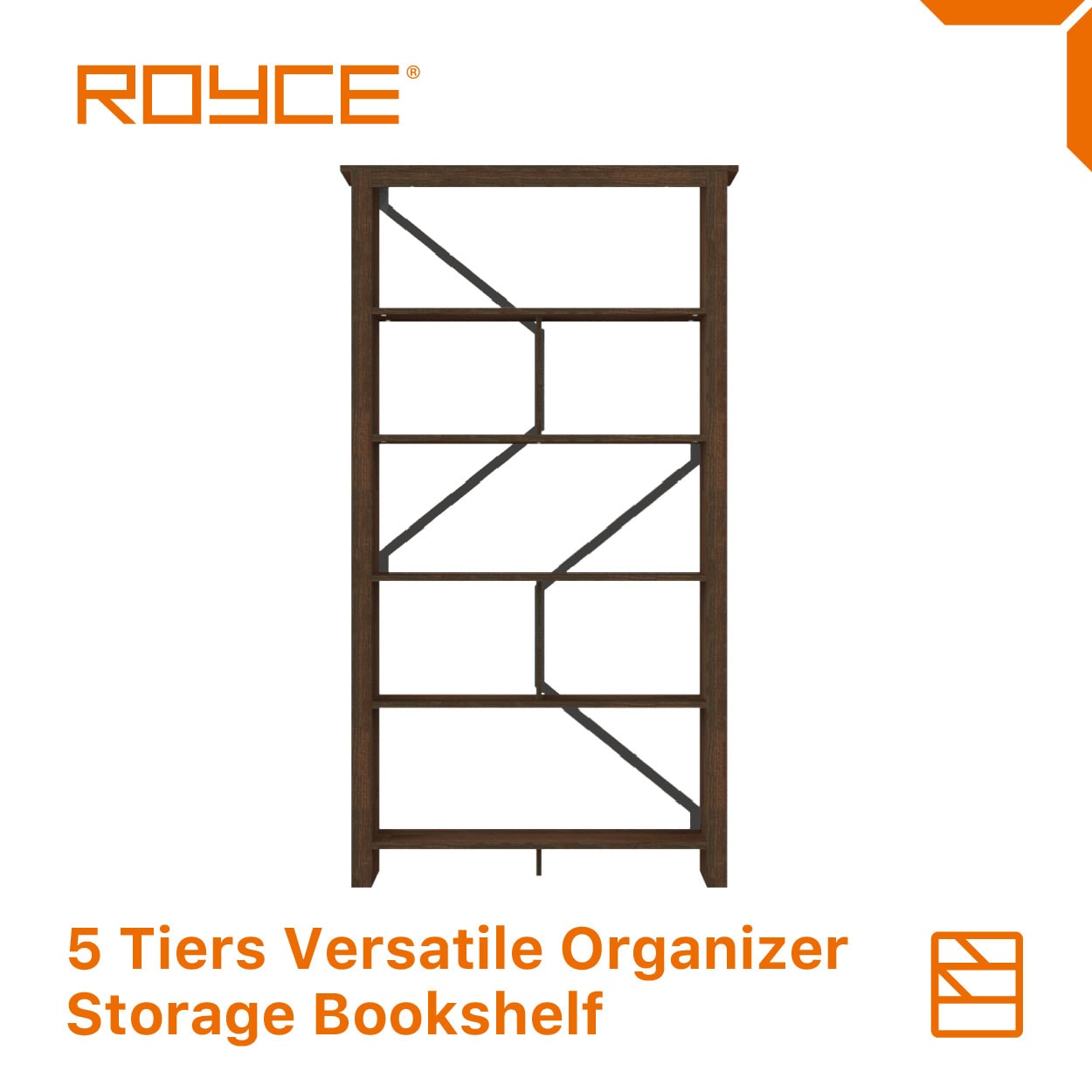 5 Tiers Versatile Organizer Storage Bookshelf, Bookcase, Book Rack ...
