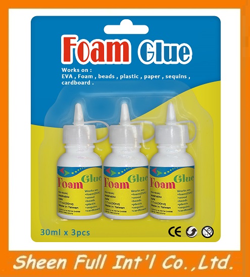 Foam Glue Pack- 30ml*3pcs, Great to apply to EVA, Foam Beads Sequins and Cardboard | Taiwantrade.com