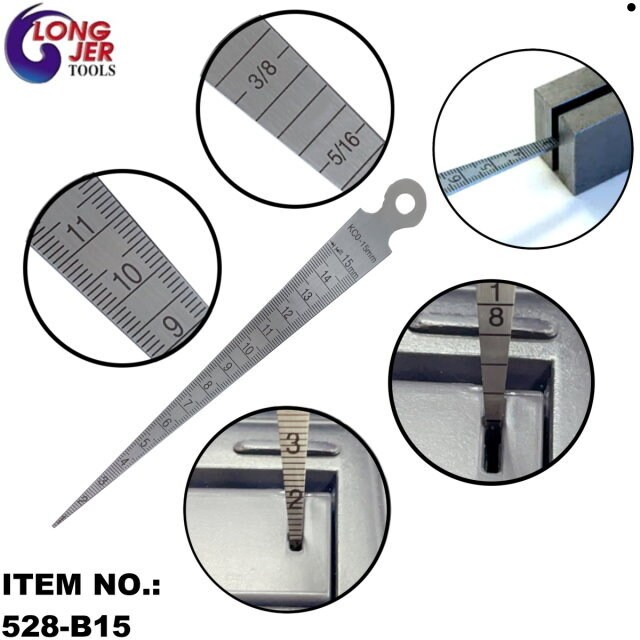 1-15mm Stainless Steel Taper Scale Diameter Feeler Gauge and 15cm with ...