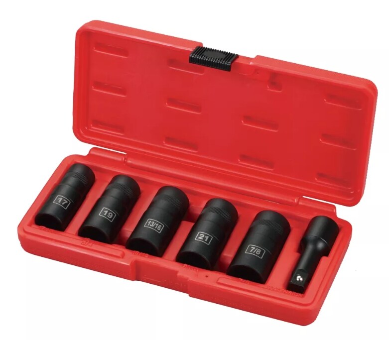 6PCS DOUBLE-SIDED FLIP HEX-TWIST WHEEL LUG NUT SOCKET SET | Taiwantrade.com