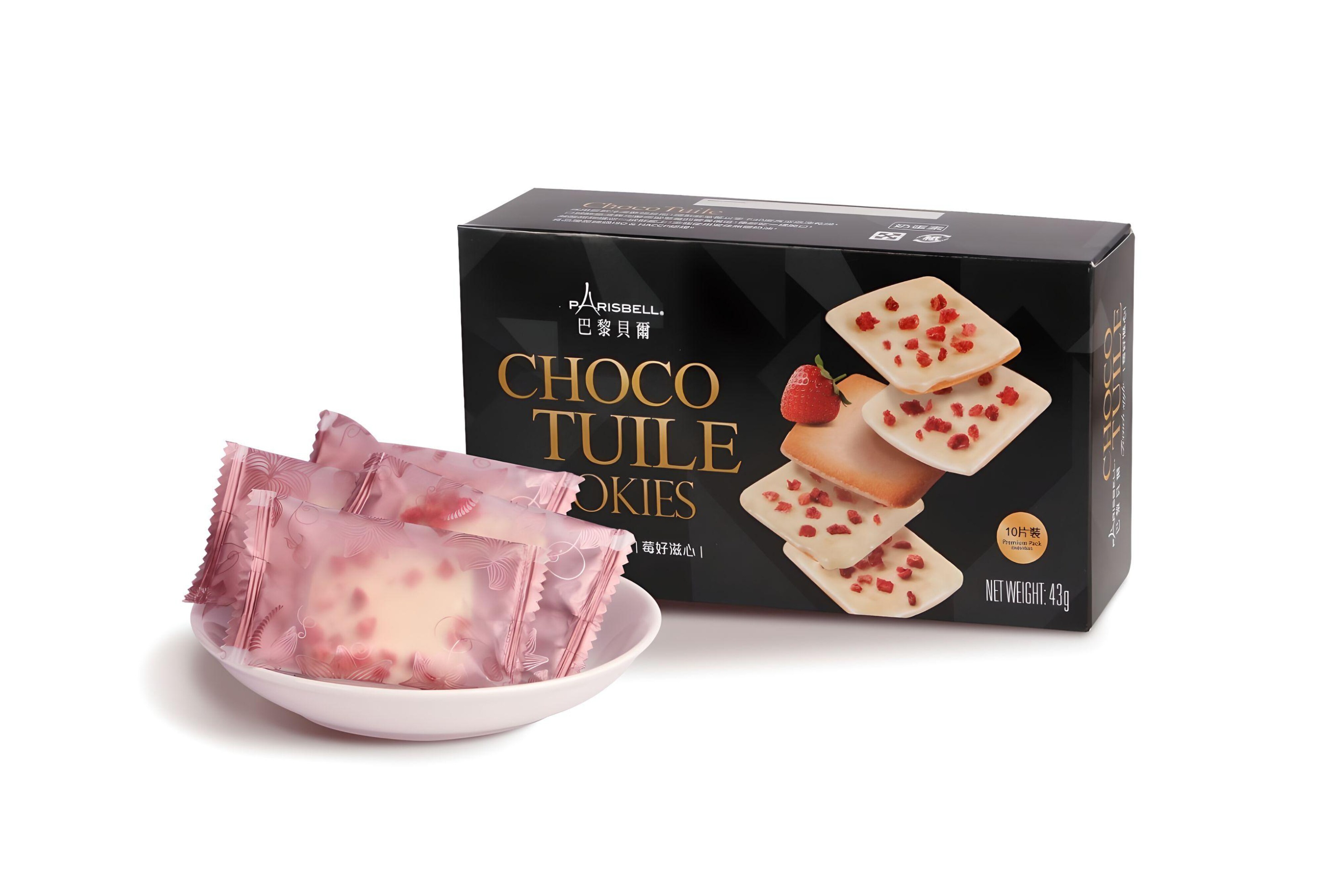 Choco Tulie with Dried Strawberries - White Chocolate | Taiwantrade