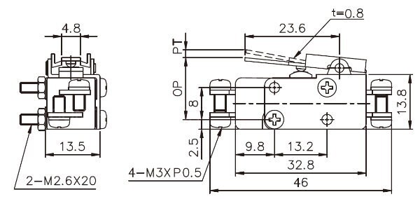 TEND天得微動開關(雙迴路型)TW-1012A-可鑫科技股份有限公司