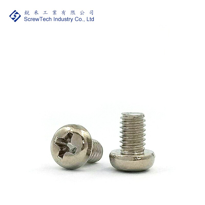 【ScrewTech】Pan Head, Phillips, M4x6, Machine Screw, Nickel Plated ...
