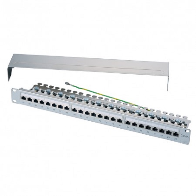 1U 24-Port STP Modular Patch Panel with O Grounding Bar | Taiwantrade.com