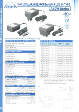 10W USA/JAPAN/EUROEAN/UK PLUG IN TYPE, A10W-SERIES | Taiwantrade