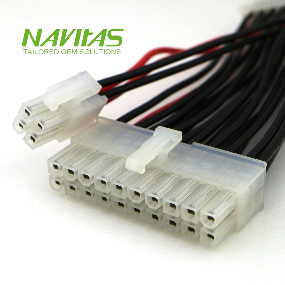 24 pin ATX to 20+4 pin ATX Connector 1007 20awg Wiring Harness Cable ...
