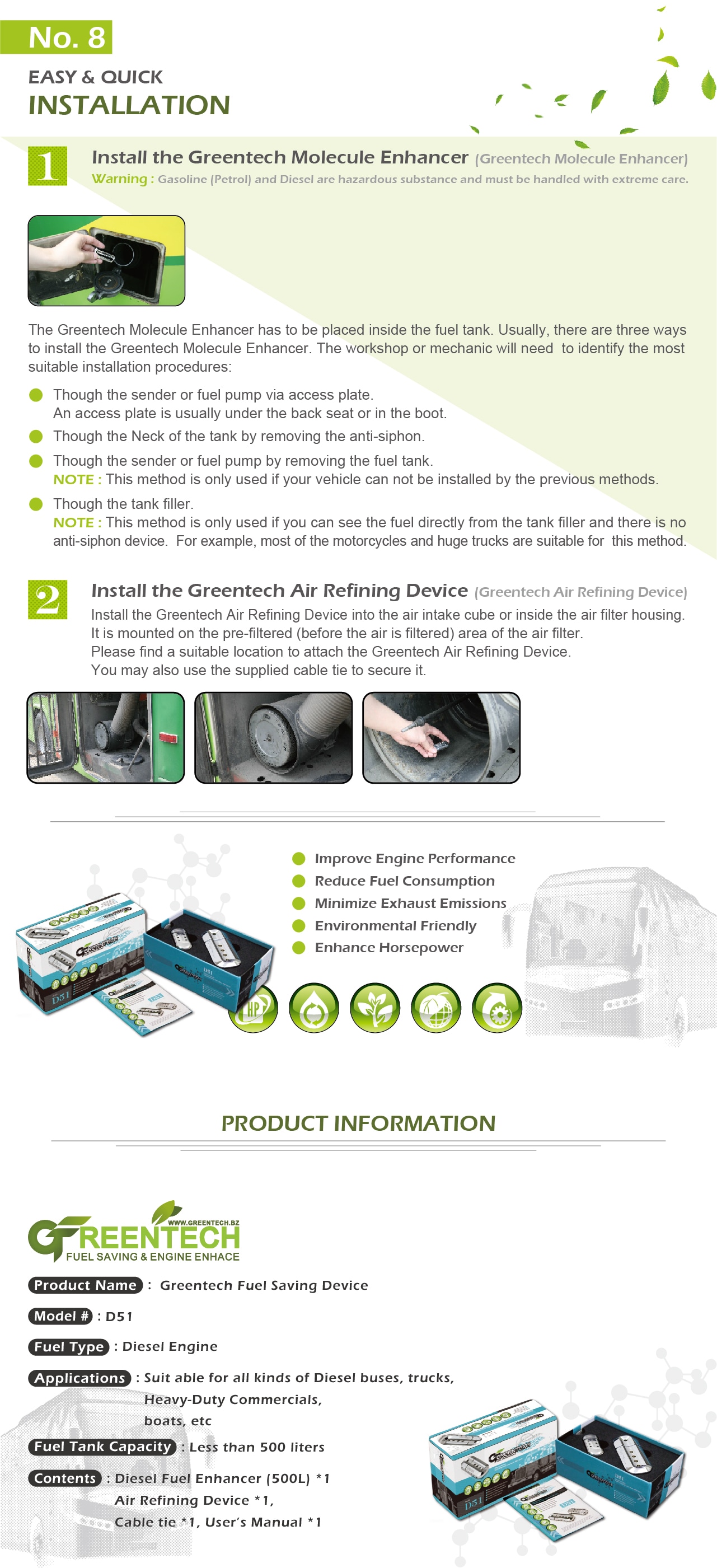 Greentech diesel fuel saver for bus/truck or power generators ...
