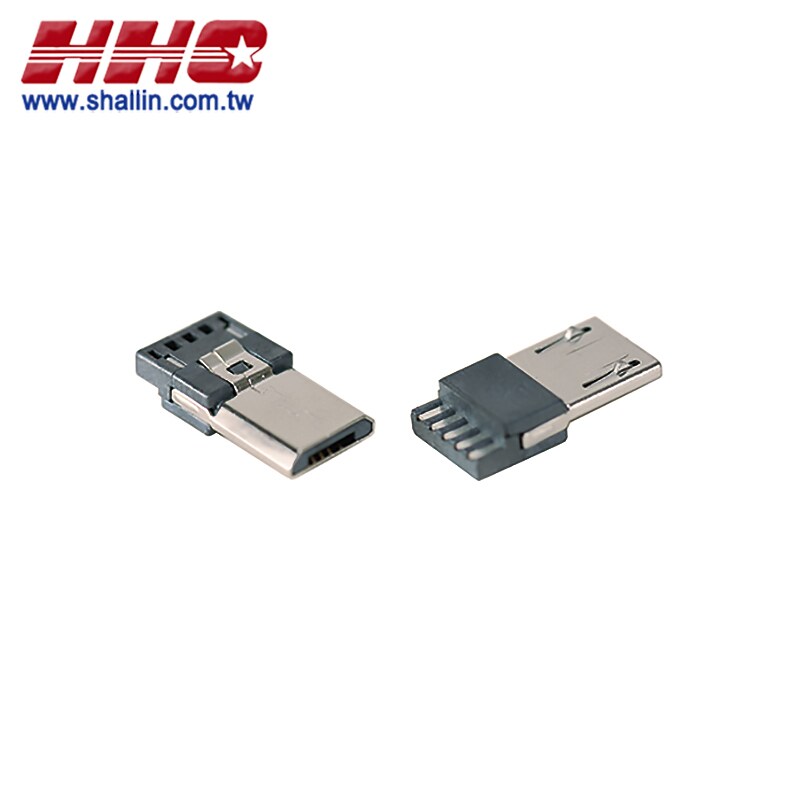 5P micro USB B-type plug, molding type, RoHS Directive-compliant ...
