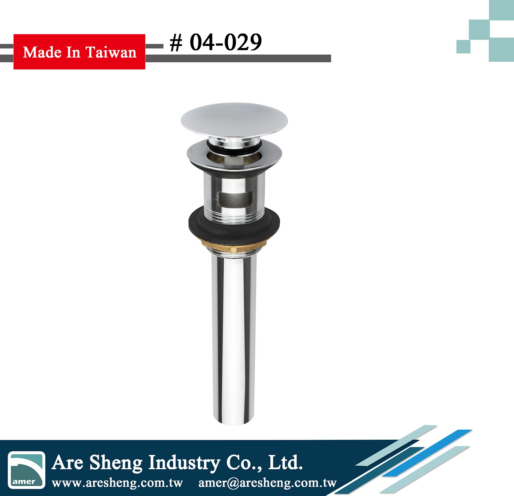 Lavatory sink push pop-up drain | Taiwantrade.com