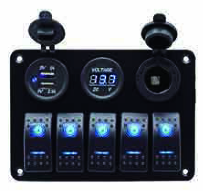 ALUMINUM SWITCH PANEL - 5 Gang 3 Hole Panel | Taiwantrade