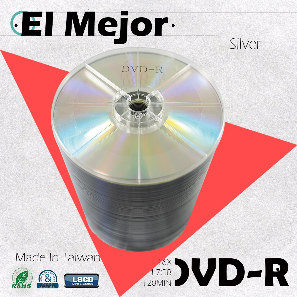 Taiwan Discs DVD-R 16X Silver Shiny 100pcs in Bulk | Taiwantrade