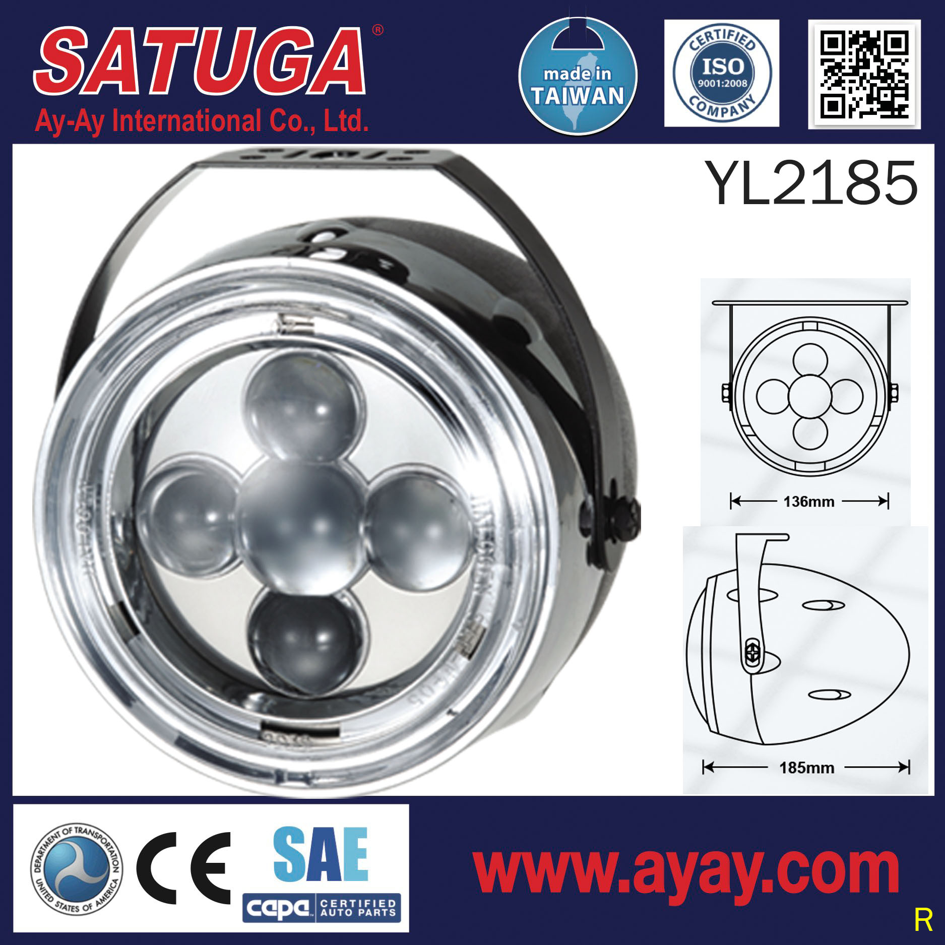 WATERPROOF LED CAR ACCESSORIES HALOGEN VEHICLE SPOT LAMP | Taiwantrade