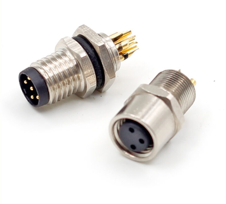 M8 board front mounting socket wire metal connector | Taiwantrade