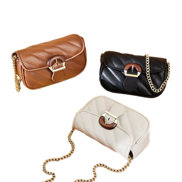 Chain Strap Flap Crossbody Women's Leather Handbag Shoulder Bag ...