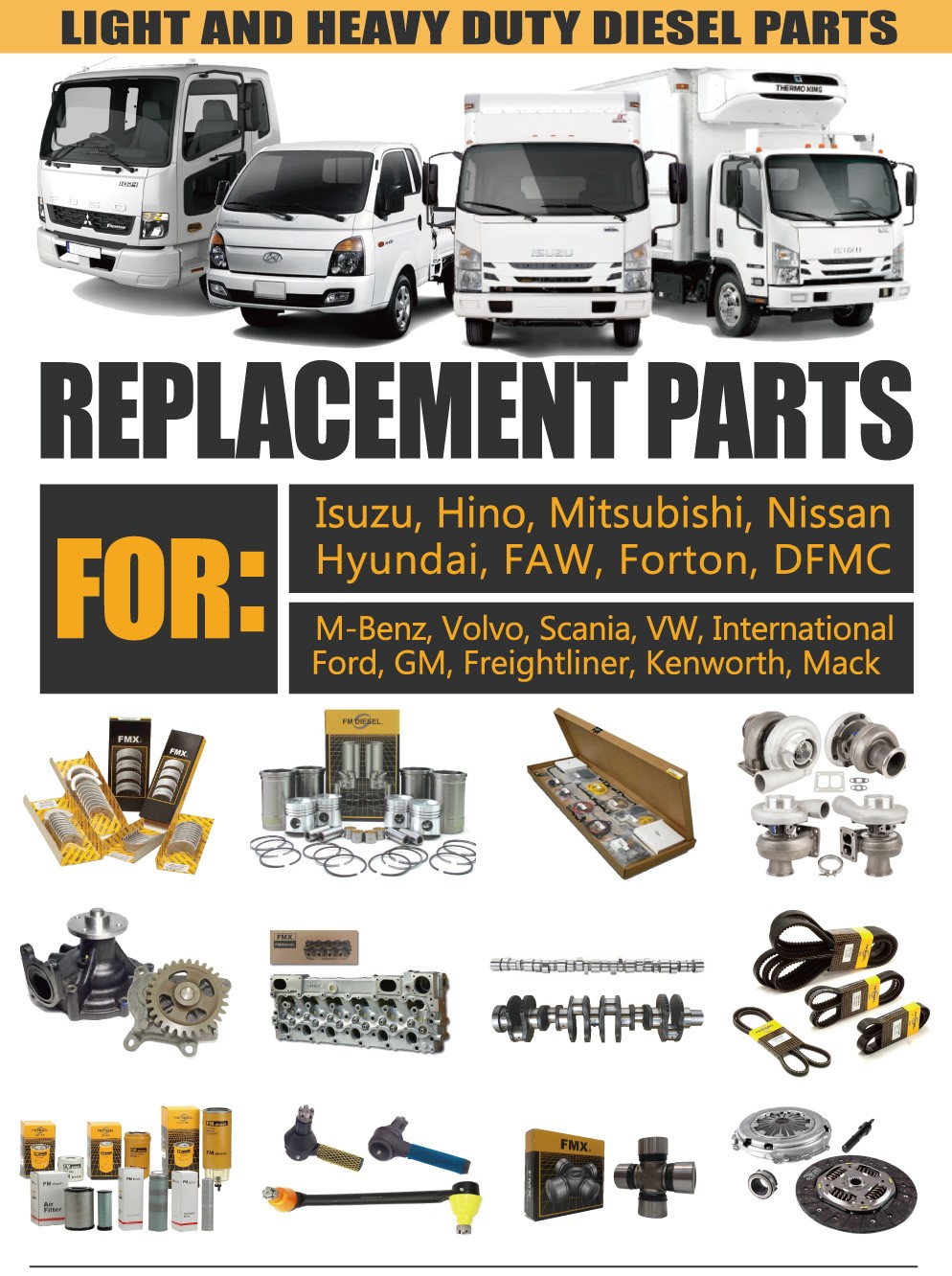 FMX Light and Heavy Duty Auto Parts | Taiwantrade