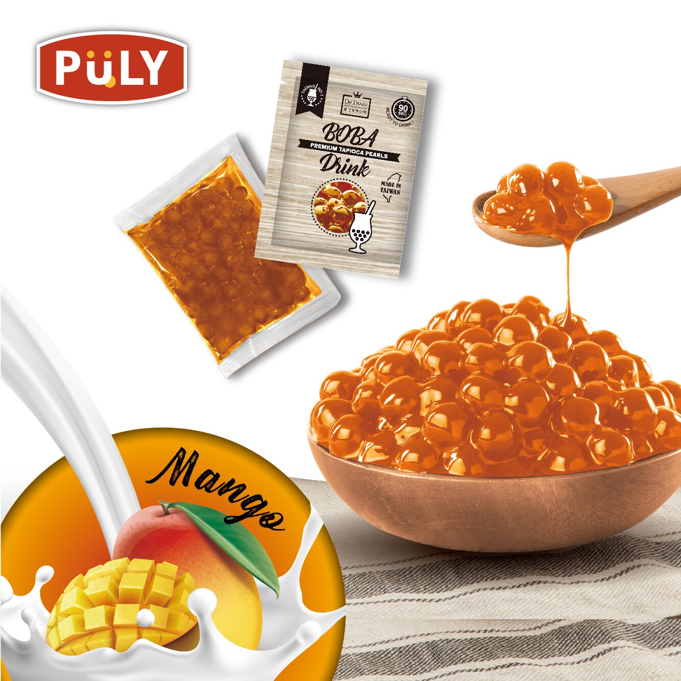 New Product Instant bubble Boba tea Tapioca Pearls (Frozen/Mango ...