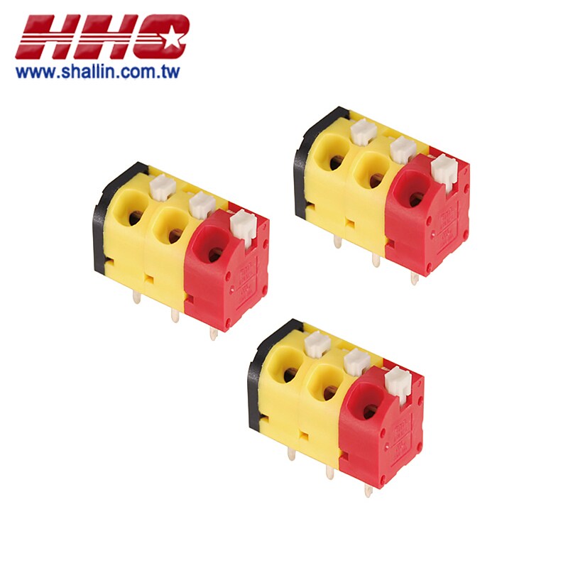 5mm Terminal block 3P, yellow-yellow-red w/ approvals, RoHS Directive ...