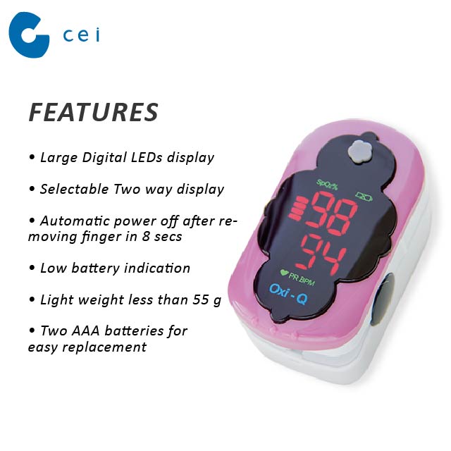 High Quality Finger Pulse Oximeter Oxygen Test System C E I