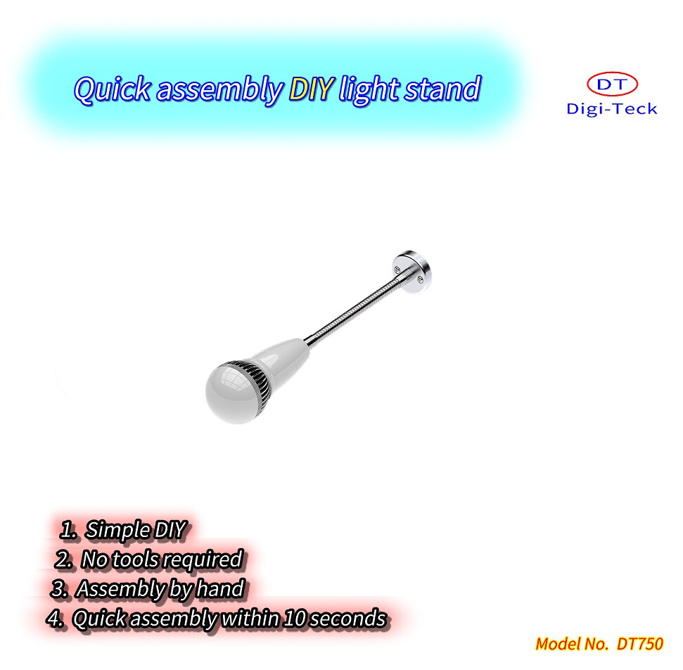 DT750 light stand _ quick connect _ easy to use _ led light _ round ...