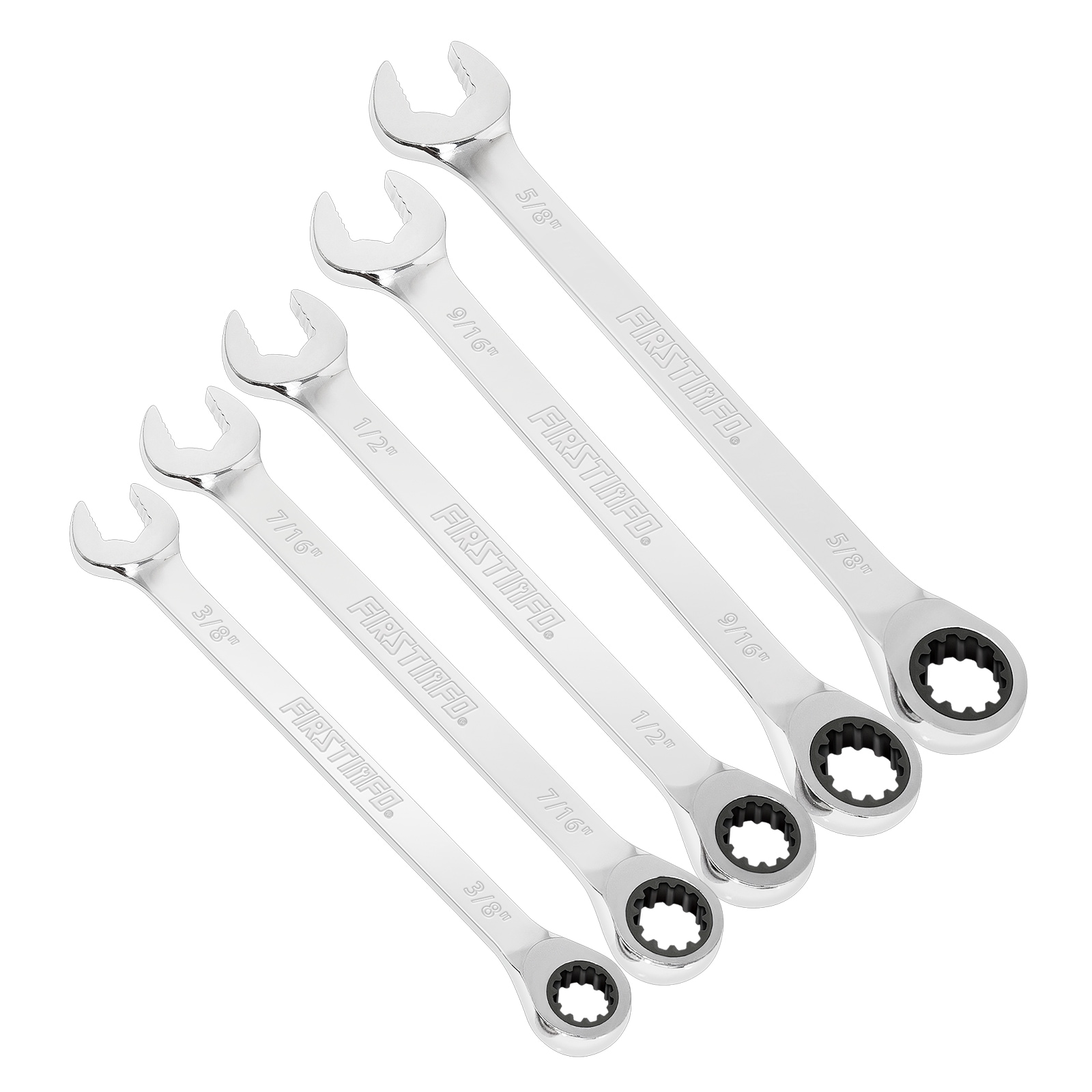 【FIRSTINFO】Spline Box End Ratcheting Combination SAE Wrench Set 5-piece ...