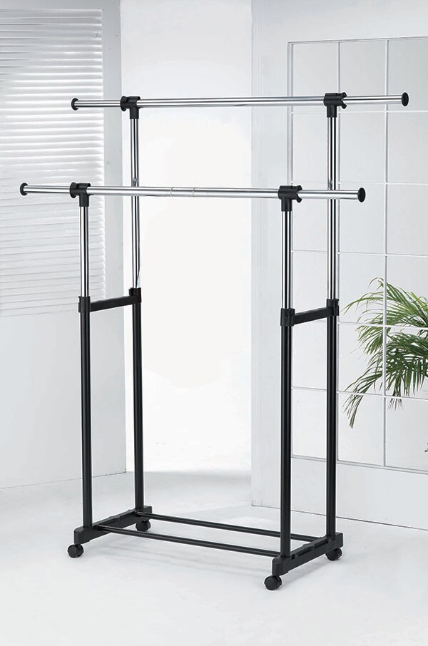 Double Pipe Hanger / Extend, Adjustable Double Rod Garment Rack ...