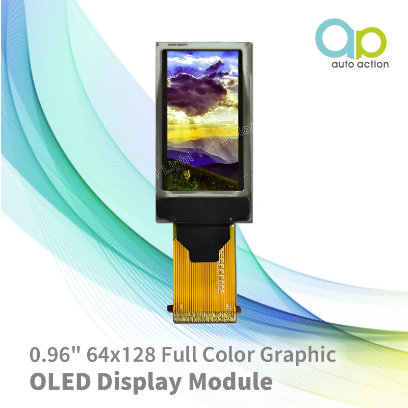 0.96" 64x128 Full Color Graphic OLED Display Module, Supports Parallel ...