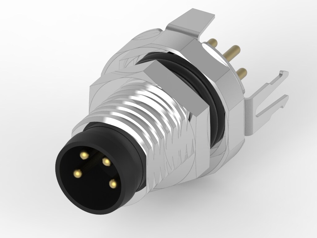 WP M8(M) 4PIN Front Lock PCB 180° Type(Ground/Lock:M8*1.0) | Taiwantrade