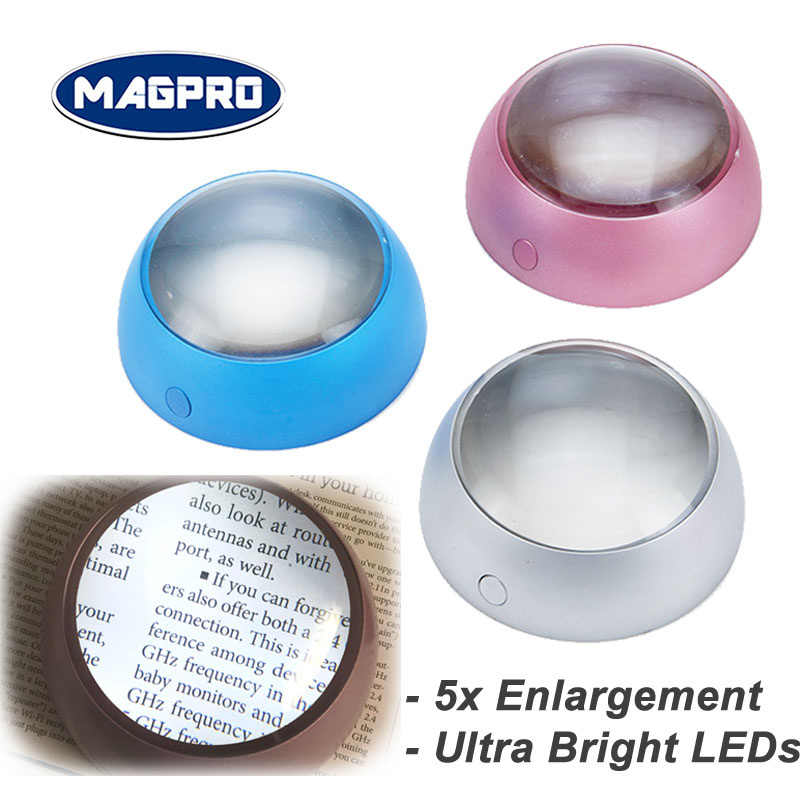 Desktop Dome Magnifier 5X Magnification Large Viewing Area With 3 Ultra ...