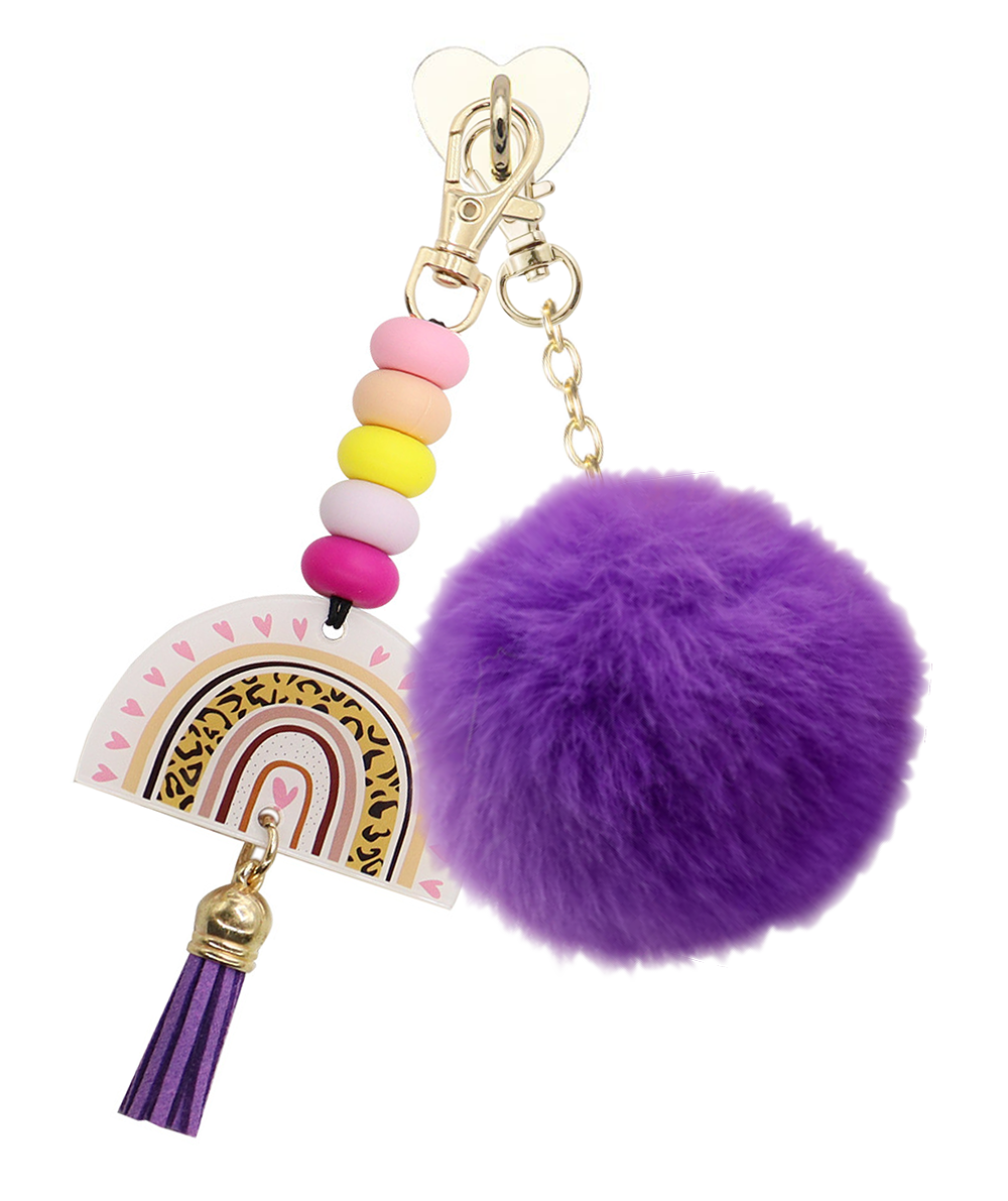 Purple Pom Pom Keychain Charm for Tumbler Trendy Accessories Vendor ...