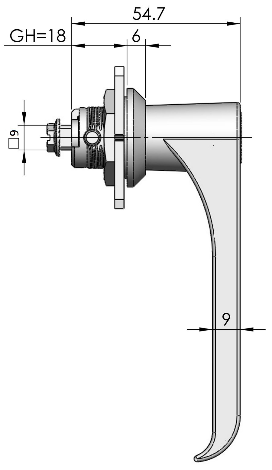 Stainless Steel Cam Latch L Handle Lock With Key Panel Thickness 6mm ...