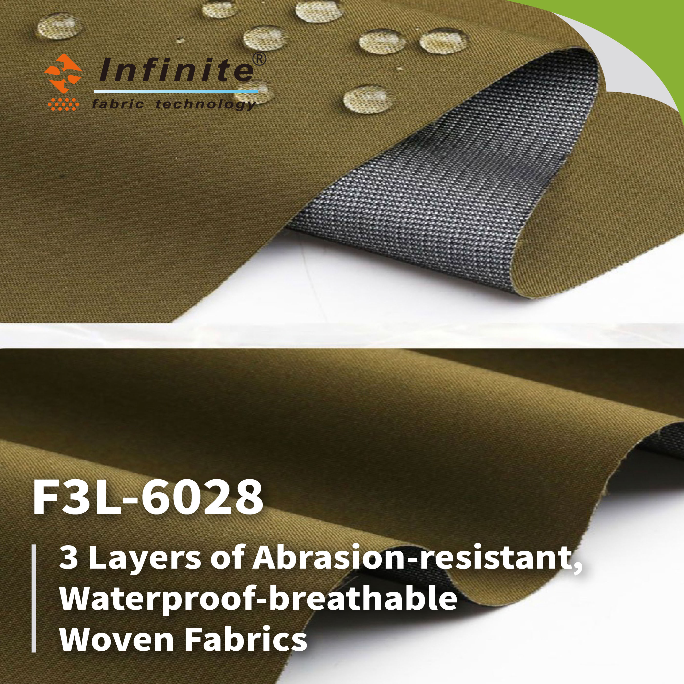 3 Layers of Abrasion-resistant, Waterproof-breathable Woven Fabrics ...