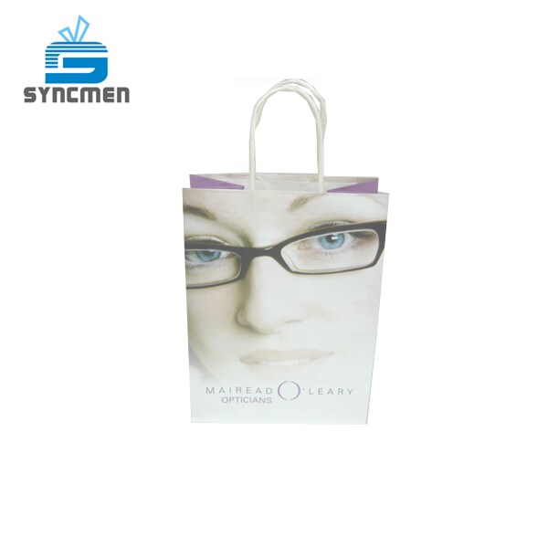Customize High Quality White Kraft Paper Bag for Glasses | Taiwantrade