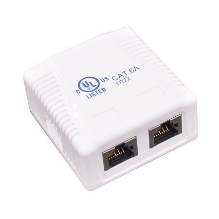 Cat6A STP Surface 2 Port Mounting Box With Module Design | Taiwantrade.com