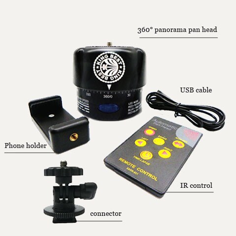 Panorama Tripod Head, 360 Degree Rotating Motorized Time Lapse Rotator ...